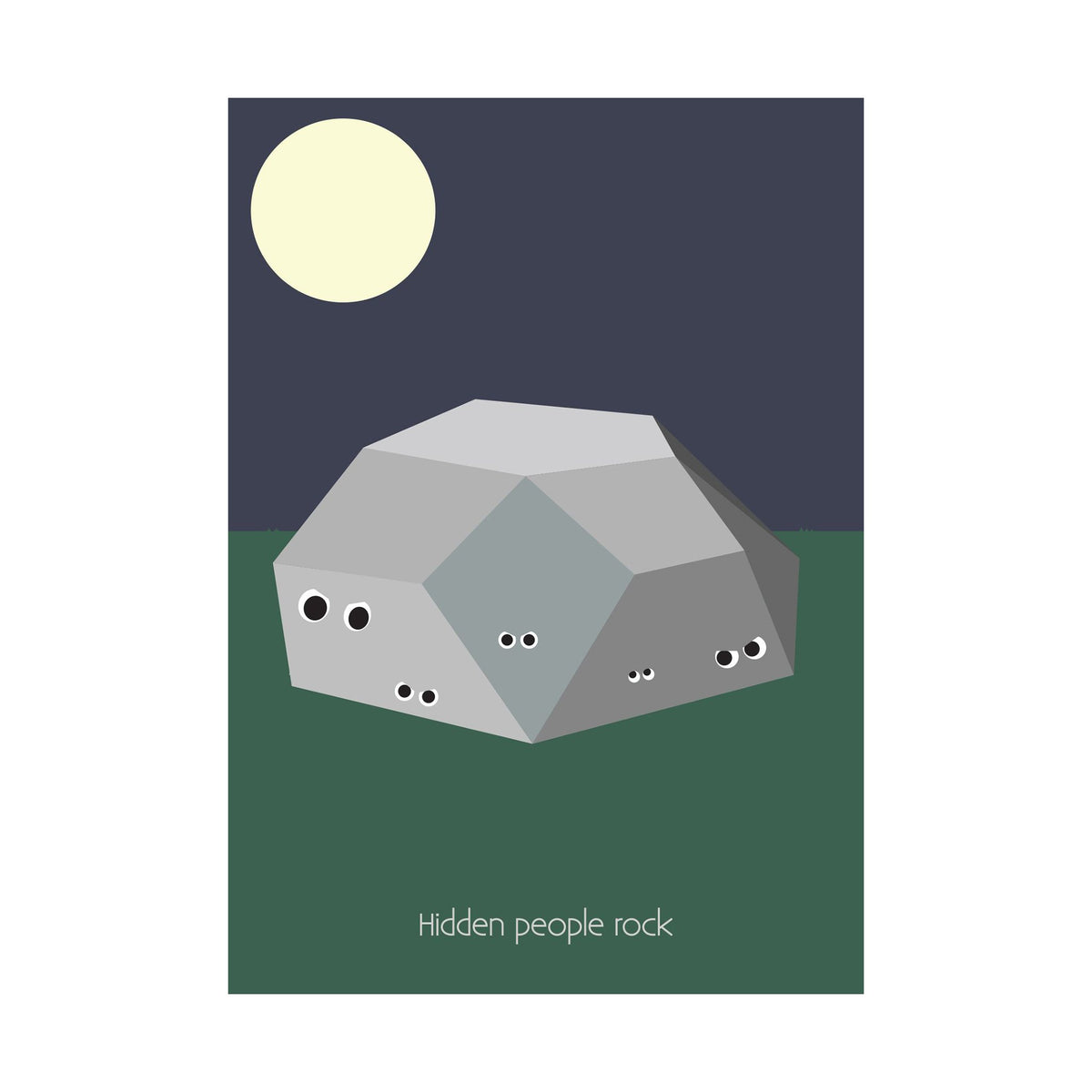 Hidden People Rock | Postcard – IcelandicCraftAndDesign